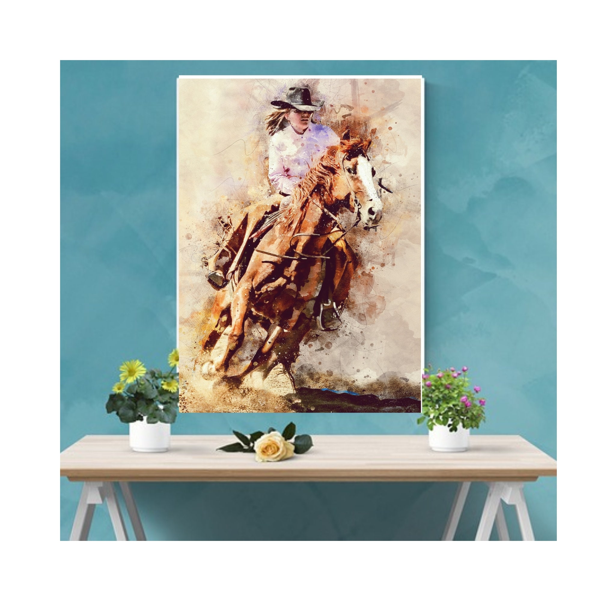 Barrel Racer Wall Art - Barrel Racer Digital Download - Farmhouse Wall ...