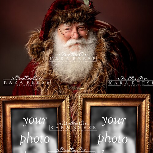 Santa Holding a Frame Photography Christmas Digital Backdrop - Etsy