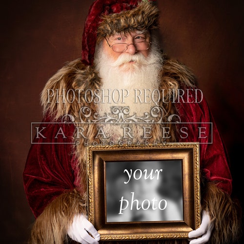 Santa Holding Frame Digital Backdrop Santa Overlay Holding - Etsy Canada