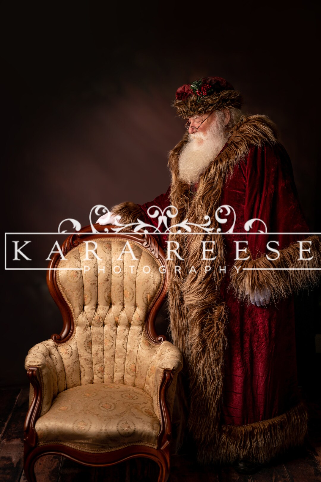 Digital Background Template Virtual Santa Claus Vintage - Etsy