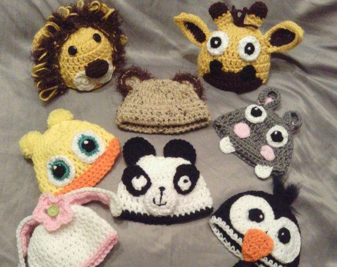 Newborn Preemie Character Animal Hats, Cap, Beanie - Etsy