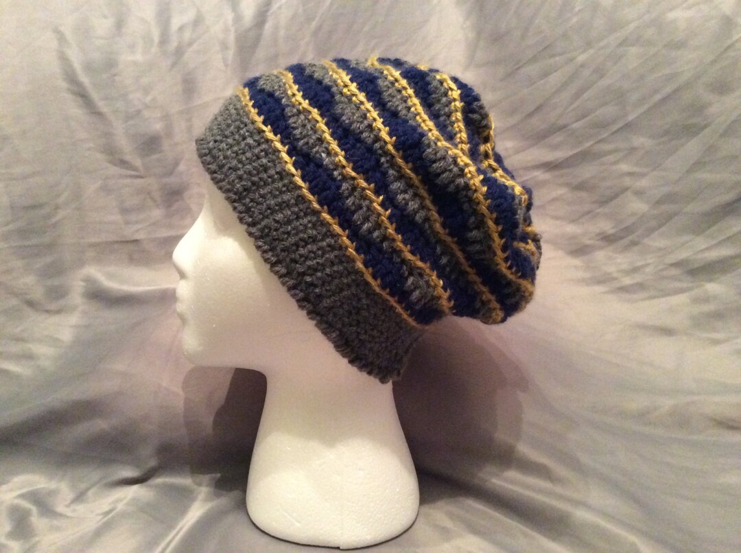 Adult Slouchy Tri-color Hat - Etsy