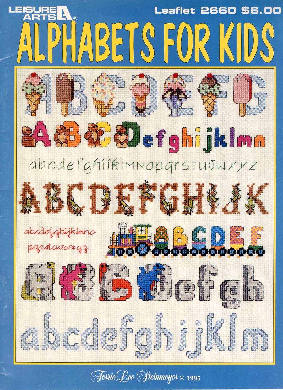 Counted Cross Stitch Alphabets for Kids Pattern Leaflet Leisure Arts ...