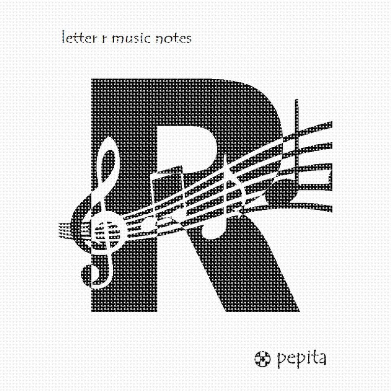 Needlepoint Kit or Canvas: Letter R Music Notes - Etsy