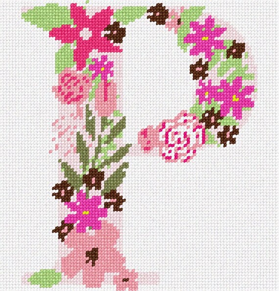 Needlepoint Kit or Canvas: the Letter P Flowering - Etsy
