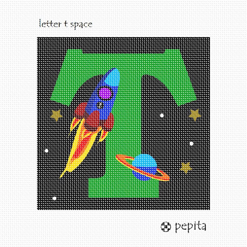 Needlepoint Kit or Canvas: Letter T Space - Etsy