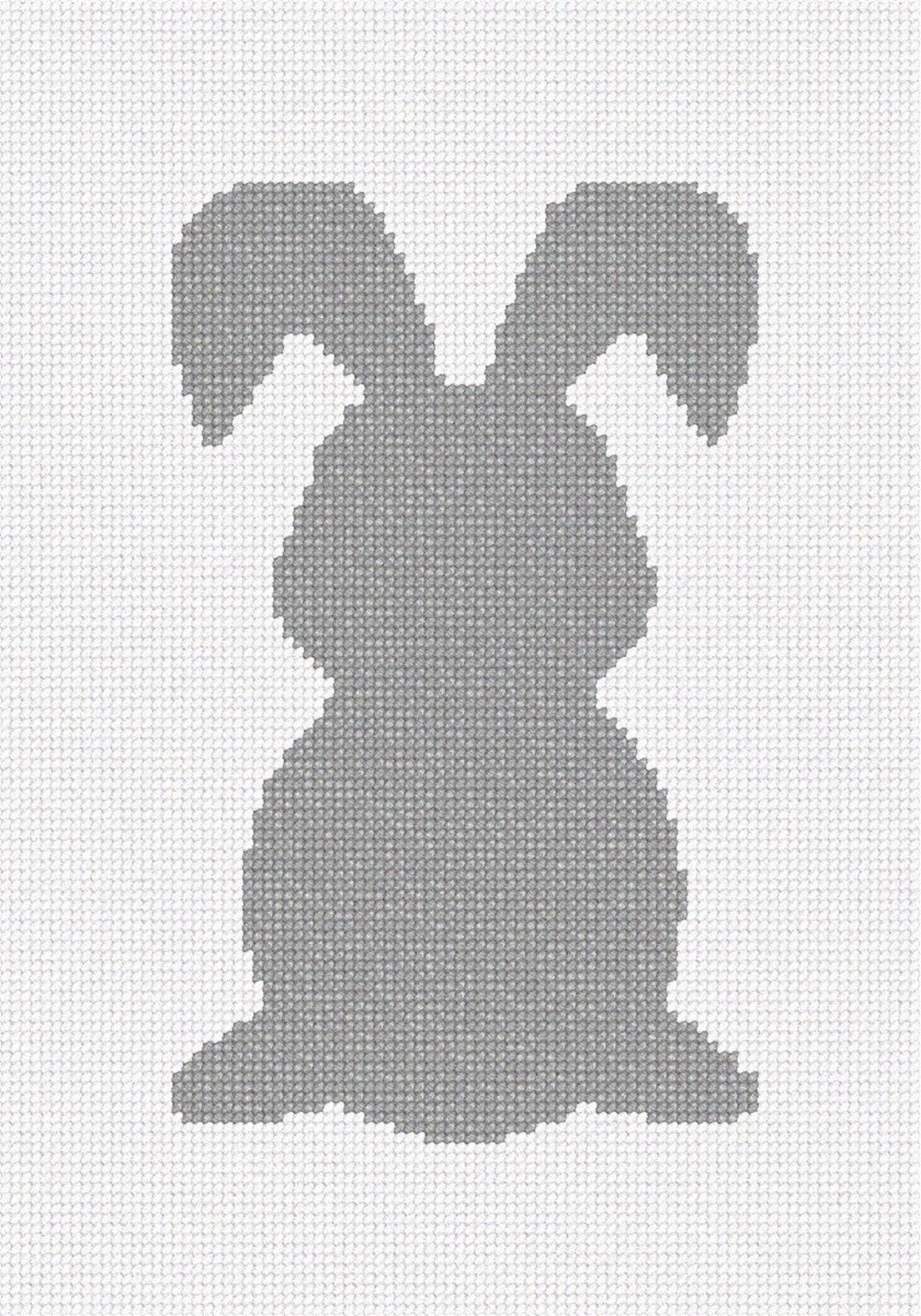 Needlepoint Kit or Canvas: Beginner Bunny Rabbit Grey Pom Pom Tail - Etsy