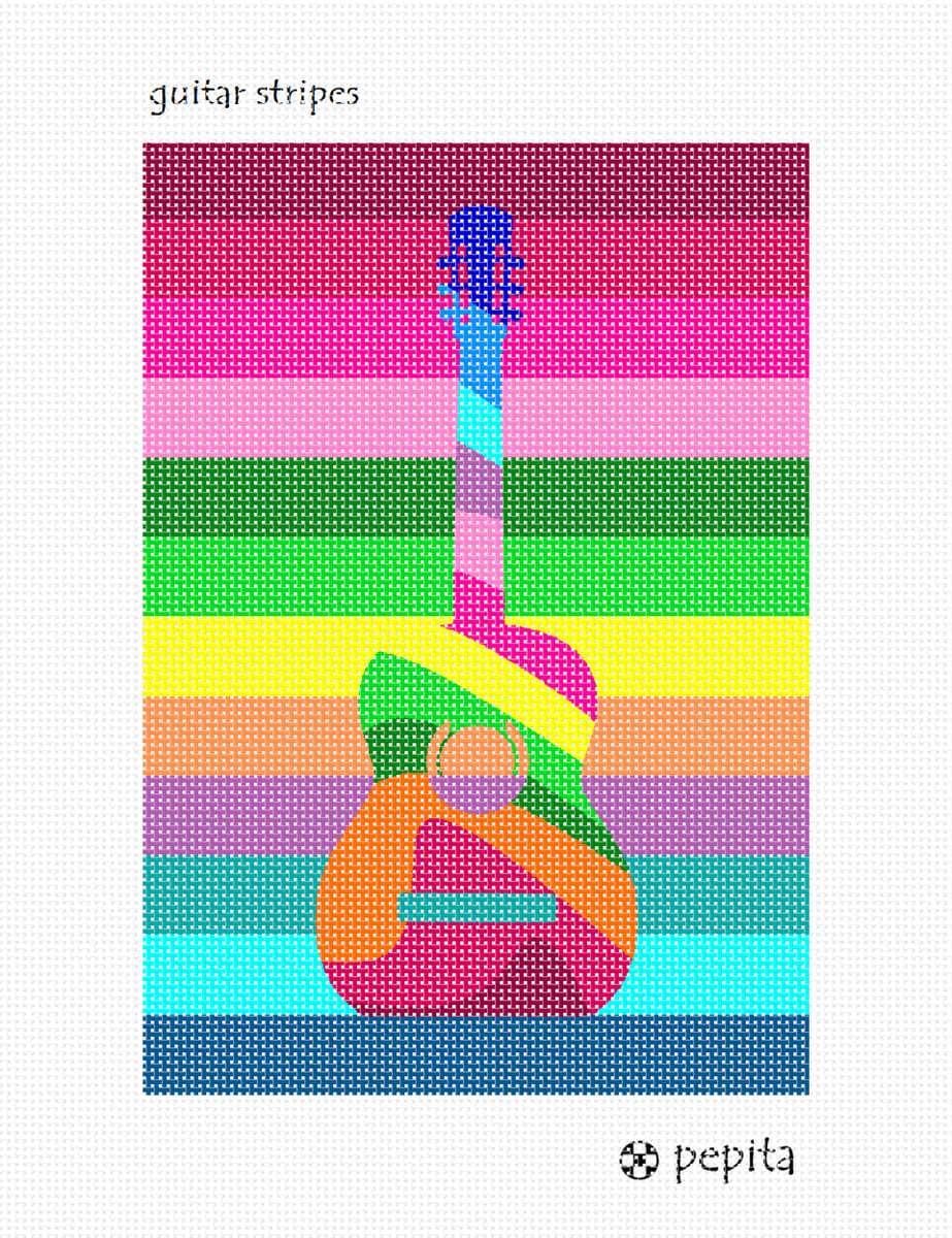 Needlepoint Kit or Canvas: Guitar Stripes - Etsy