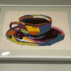Needlepoint Kit or Canvas: Coffee Cup in Shapes - Etsy