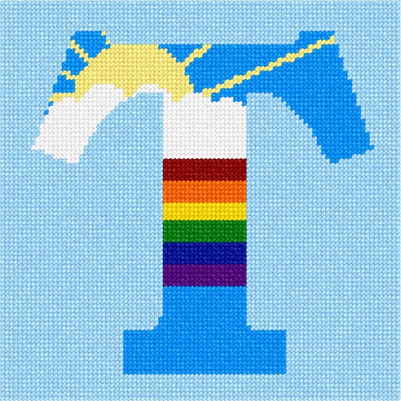 Needlepoint Kit or Canvas: Letter T Rainbow - Etsy