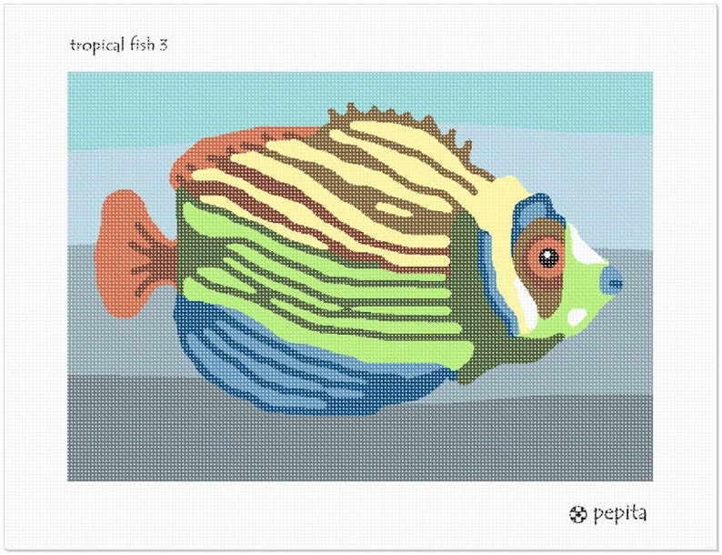Needlepoint Kit or Canvas: Tropical Fish 3 - Etsy