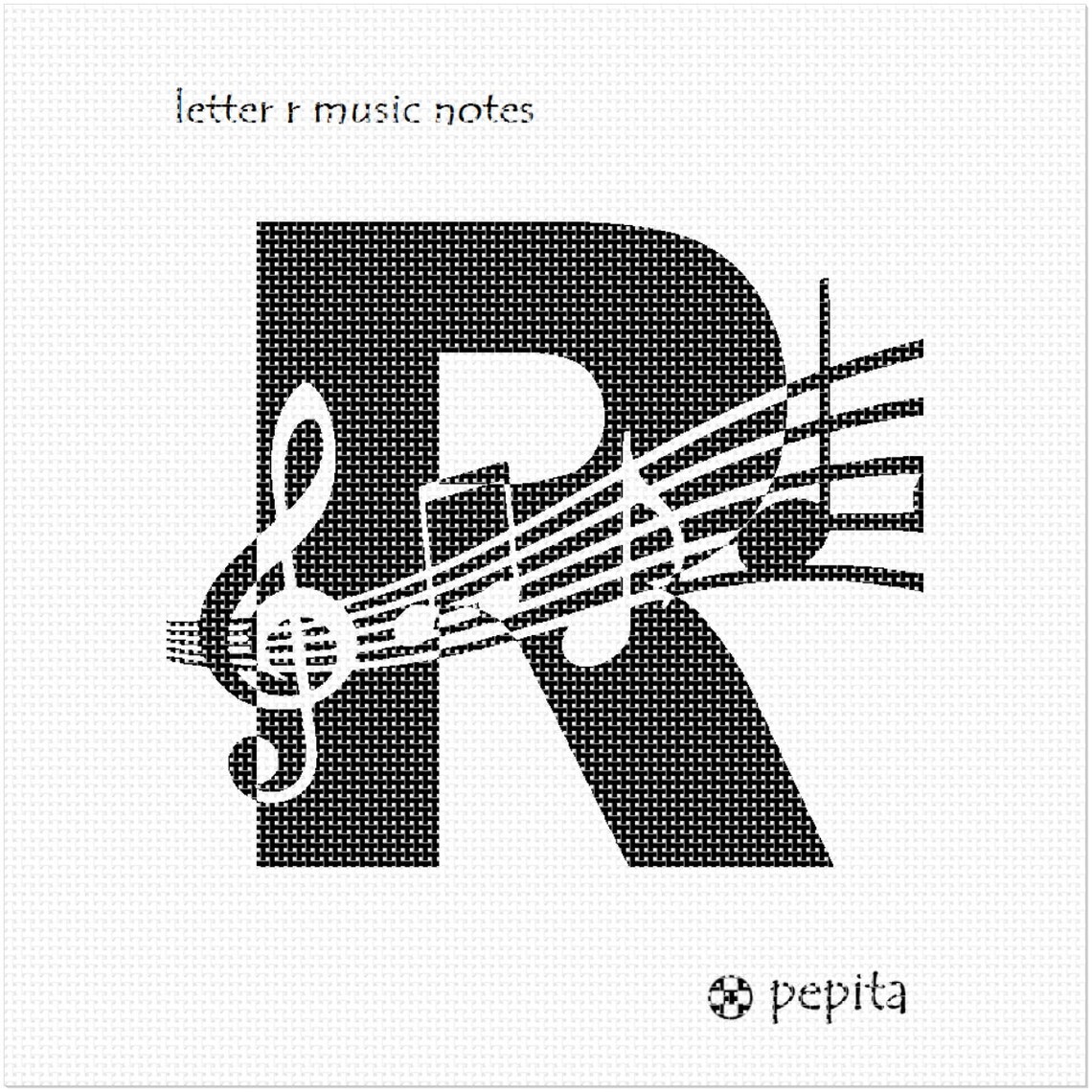 Needlepoint Kit or Canvas: Letter R Music Notes | Etsy