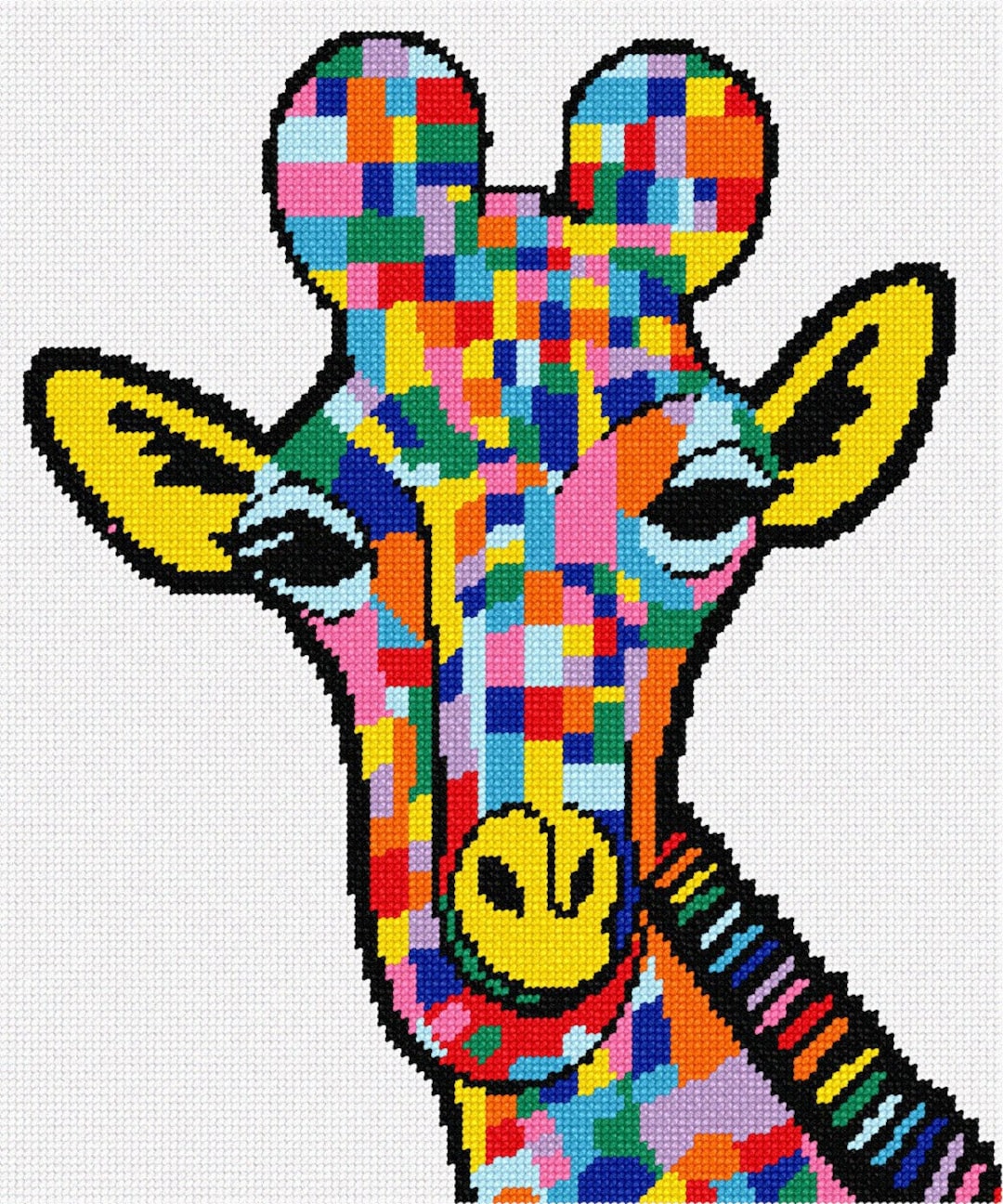 Needlepoint Kit or Canvas: Funky Colorful Giraffe - Etsy