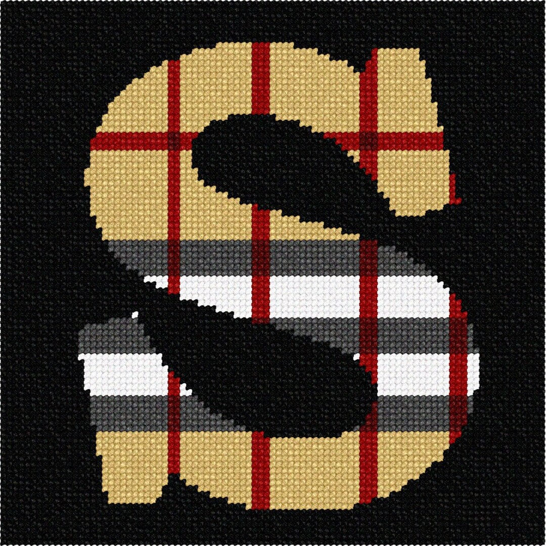 Needlepoint Kit or Canvas: Letter S Camel Tartan - Etsy