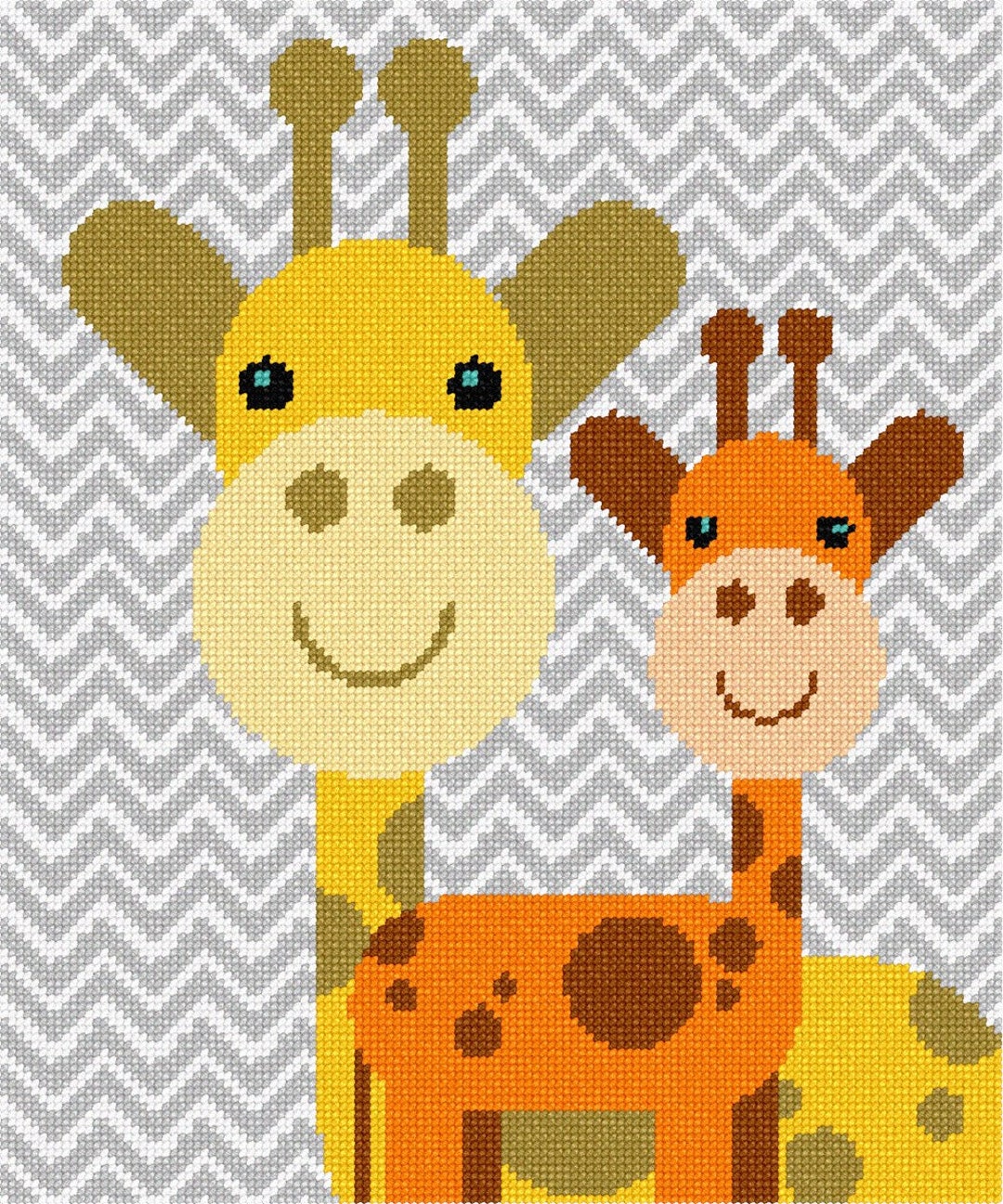 Needlepoint Kit or Canvas: Giraffe Pals 2 - Etsy