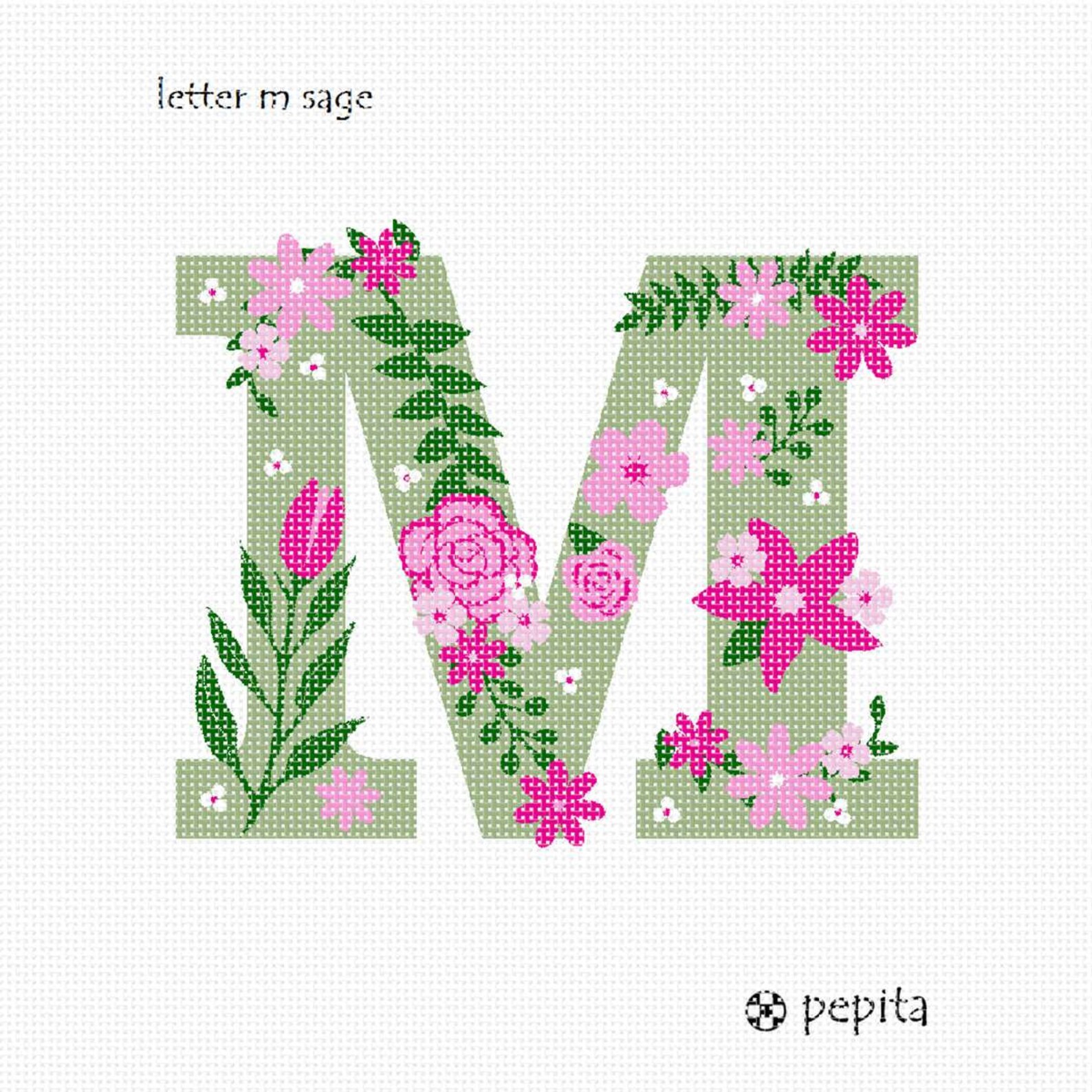 Needlepoint Kit or Canvas: Letter M Sage - Etsy
