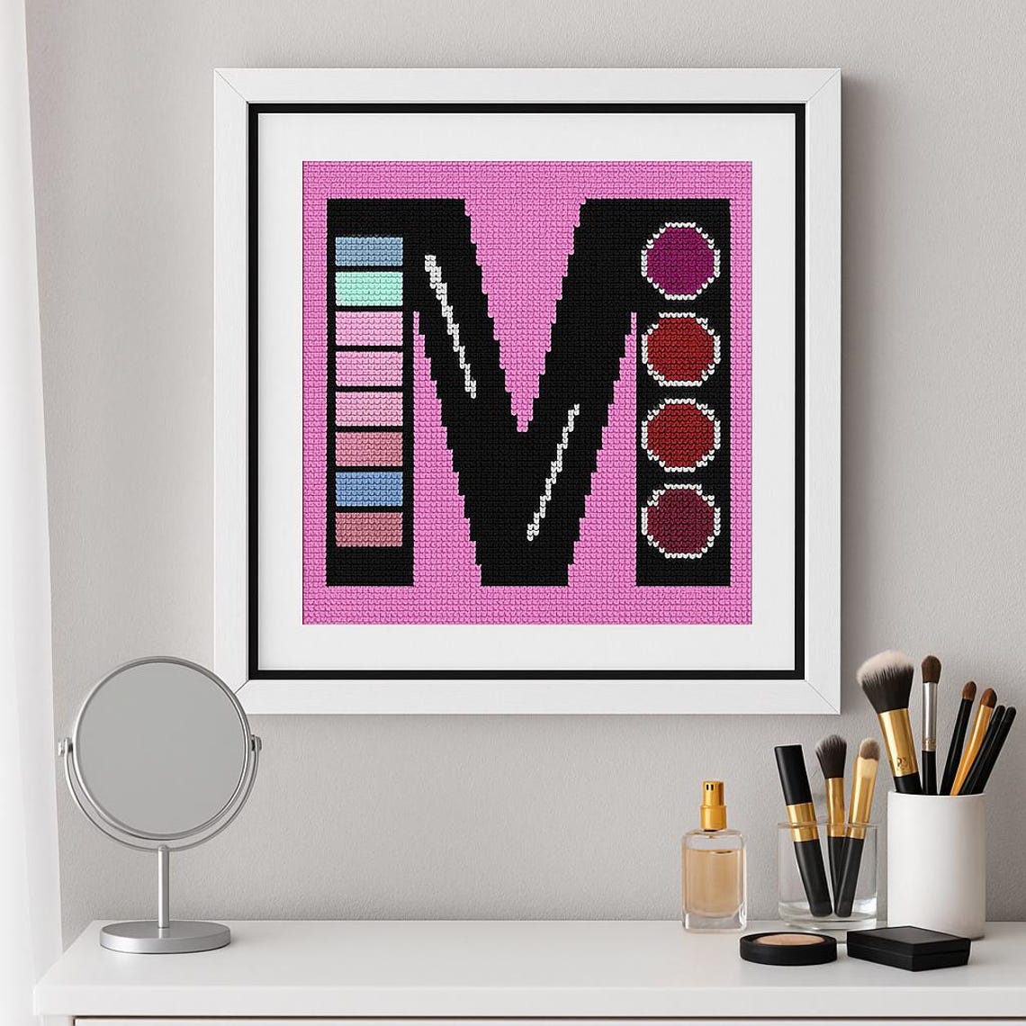 Needlepoint Kit or Canvas: Letter M Makeup Palette - Etsy