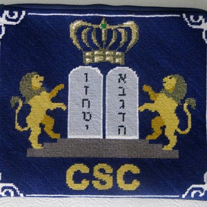Needlepoint Kit or Canvas: Tallit Lions Tablets Crown - Etsy