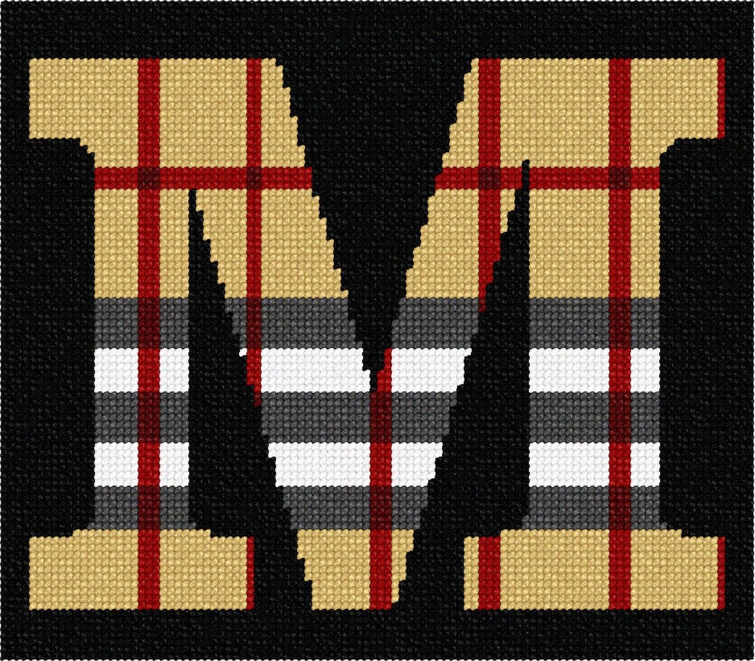 Needlepoint Kit or Canvas: Letter M Camel Tartan - Etsy