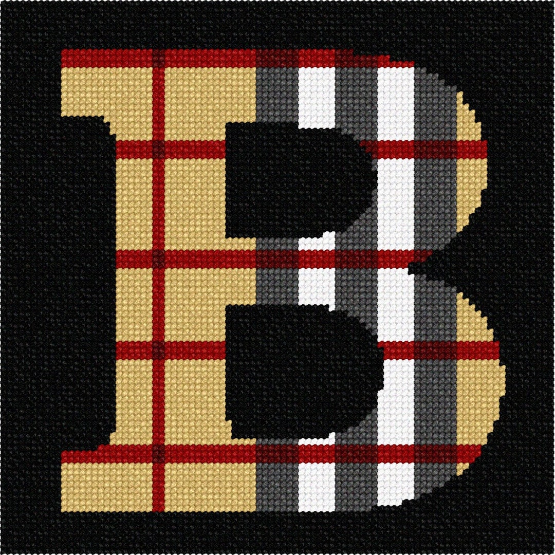 Needlepoint Kit or Canvas: Letter B Camel Tartan - Etsy