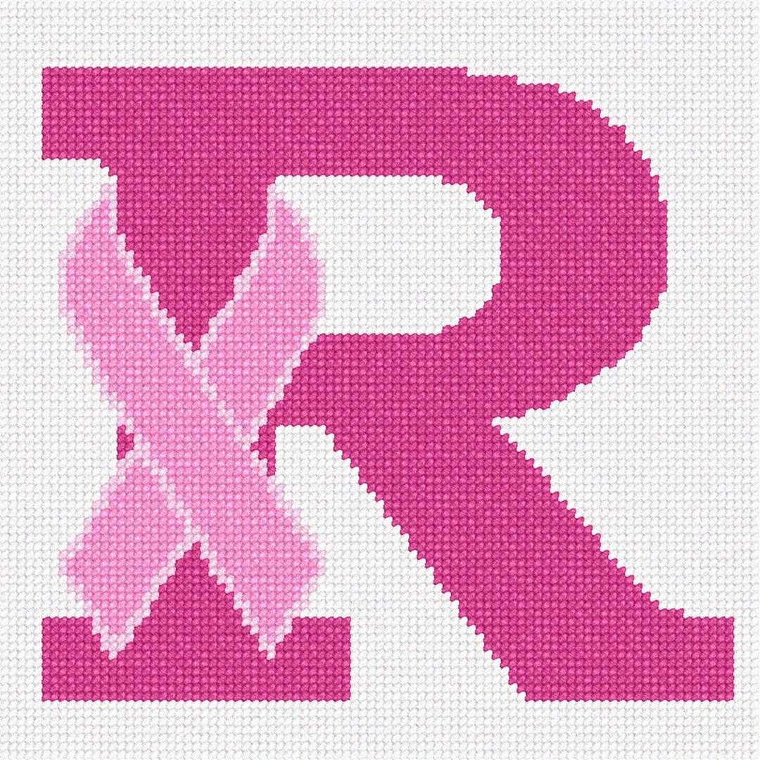 Needlepoint Kit or Canvas: Letter R Hope Ribbon - Etsy