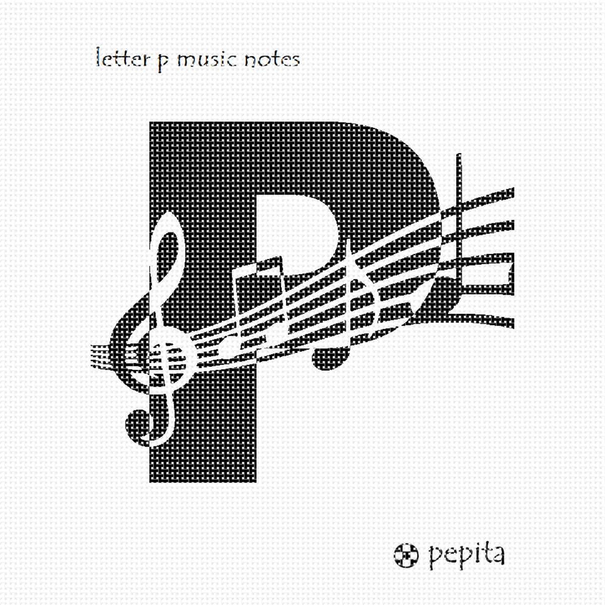 Needlepoint Kit or Canvas: Letter P Music Notes - Etsy