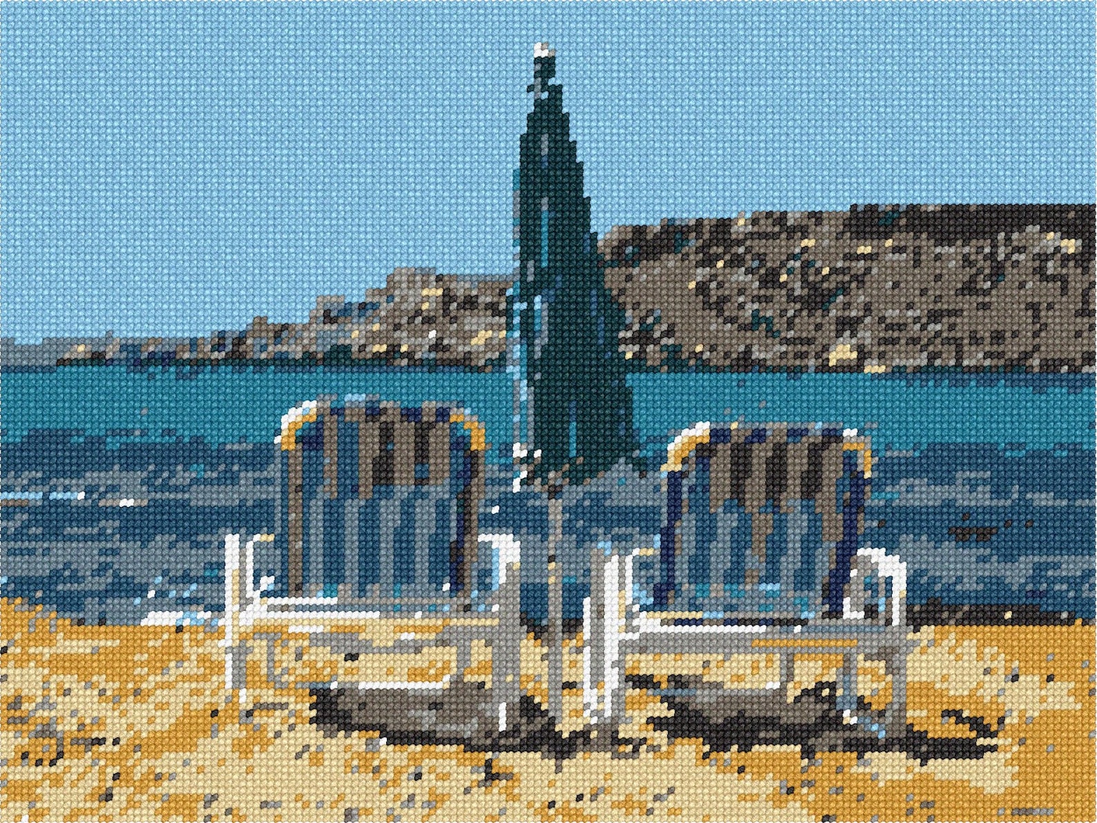 Needlepoint Kit or Canvas: Relaxing at the Beach - Etsy