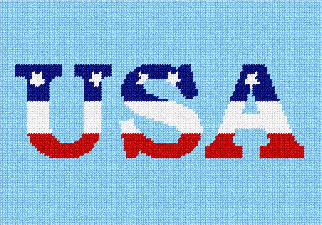 Needlepoint Kit or Canvas: U.S.A. - Etsy