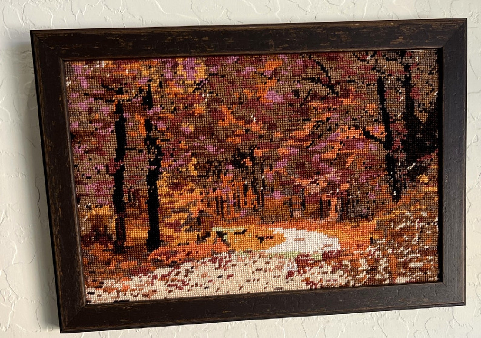 Needlepoint Kit or Canvas: Path in Autumn - Etsy