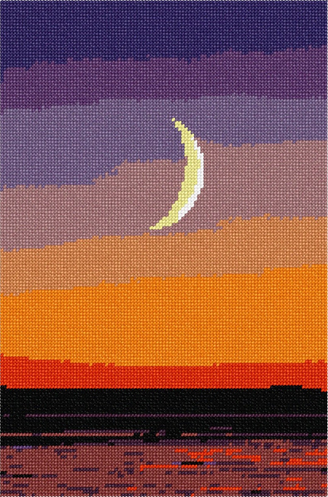 Needlepoint Kit or Canvas: Moon at Sunset - Etsy