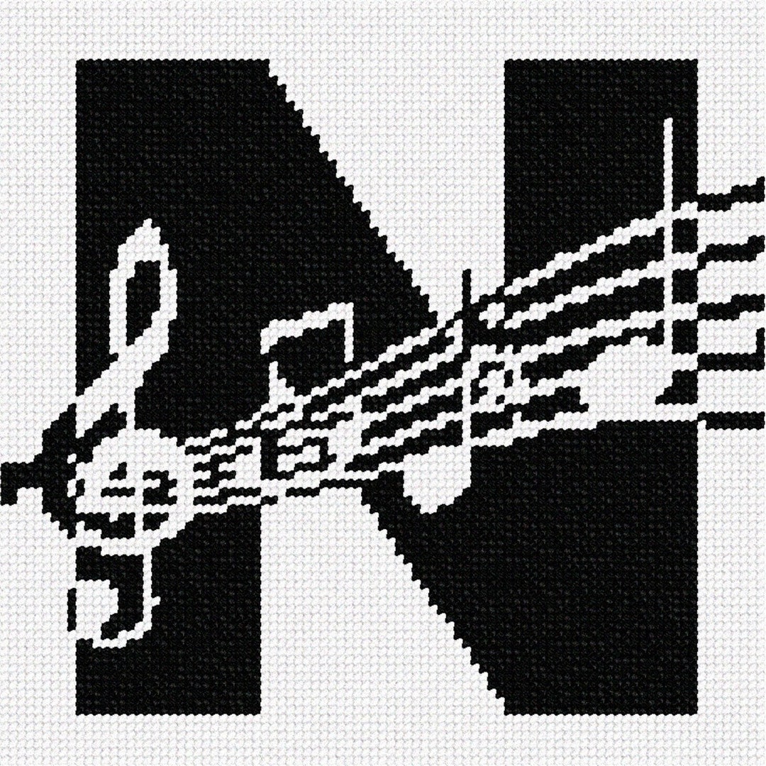 Needlepoint Kit or Canvas: Letter N Music Notes - Etsy