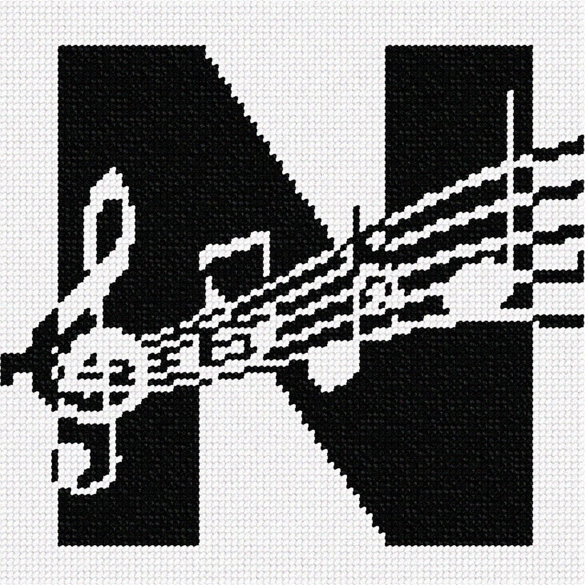 Needlepoint Kit or Canvas: Letter N Music Notes - Etsy