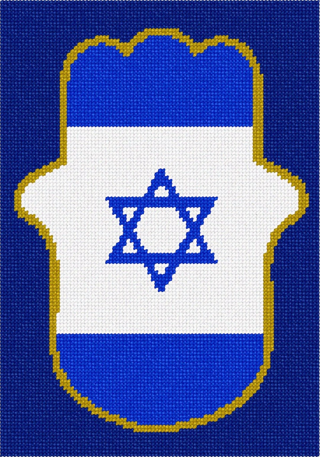 Needlepoint Kit or Canvas: Hamsa Israel Flag - Etsy