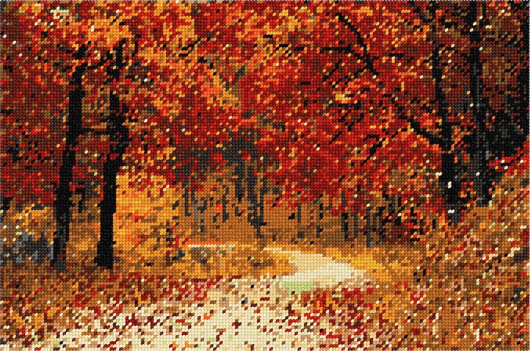 Needlepoint Kit or Canvas: Path in Autumn - Etsy