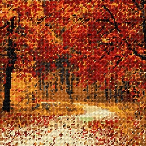 Needlepoint Kit or Canvas: Path in Autumn - Etsy