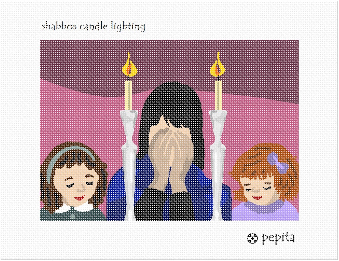 Needlepoint Kit or Canvas: Shabbos Candle Lighting | Etsy