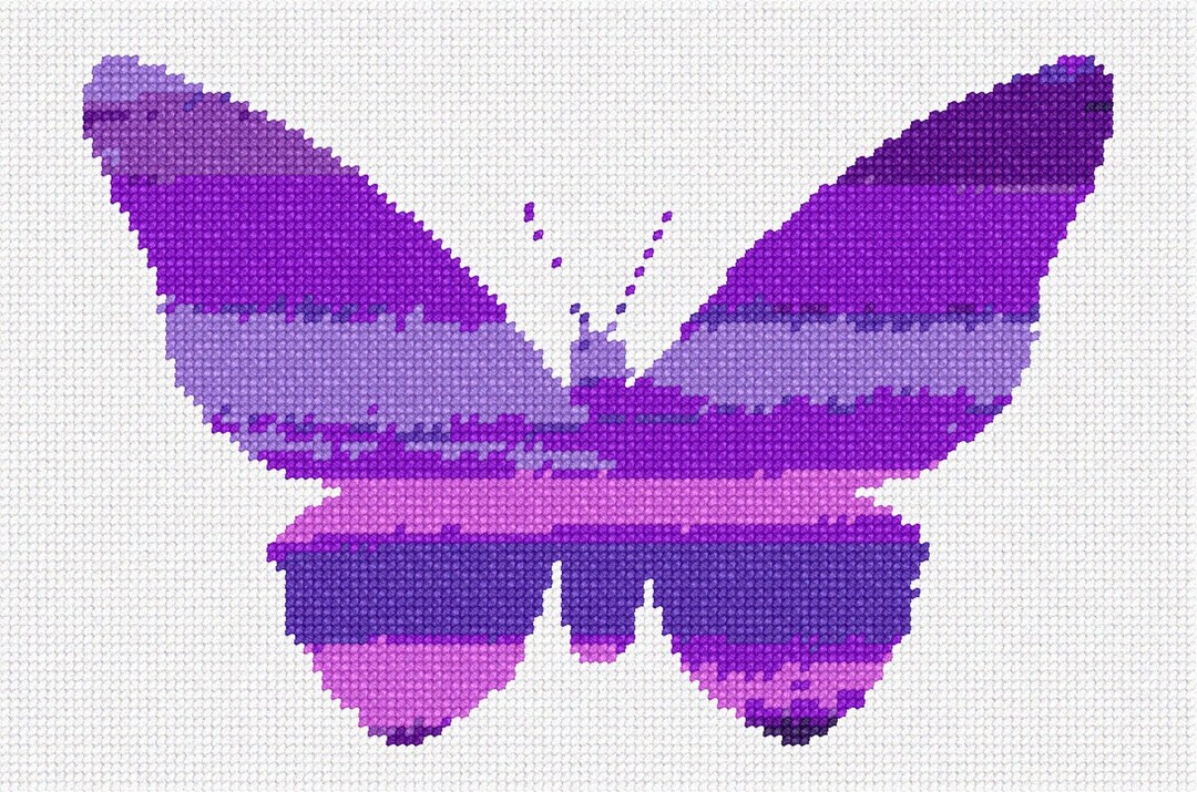 Needlepoint Kit or Canvas: Ombre Butterfly Purple - Etsy