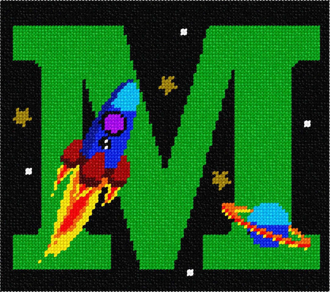 Needlepoint Kit or Canvas: Letter M Space - Etsy