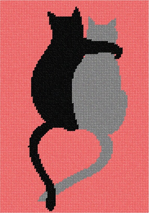 Needlepoint Kit or Canvas: Cat Pals - Etsy
