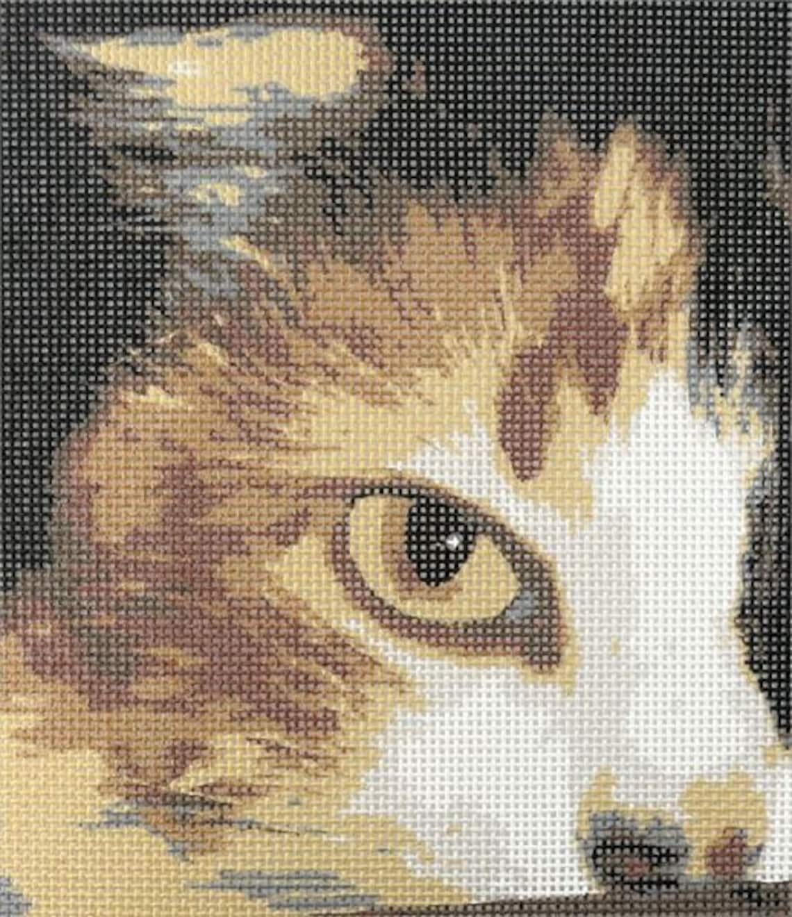 Needlepoint Kit or Canvas: Menacing Cat - Etsy