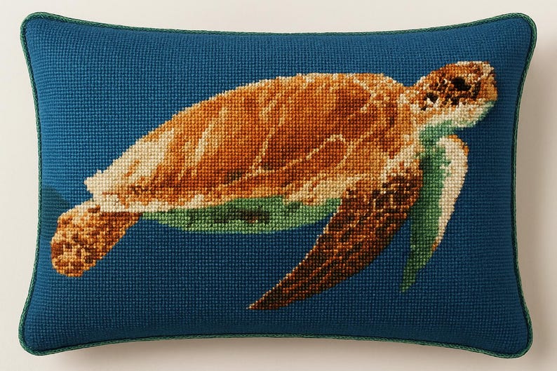 Needlepoint Kit or Canvas: Sea Turtle - Etsy