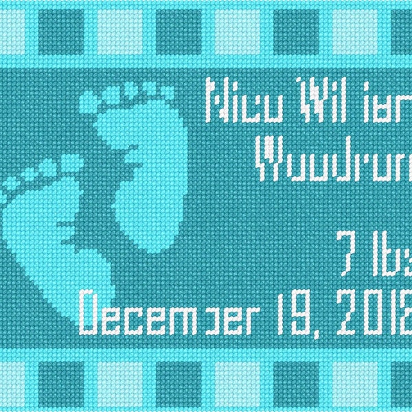 Needlepoint Birth Announcement - Etsy