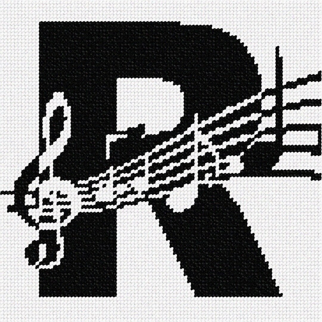 Needlepoint Kit or Canvas: Letter R Music Notes - Etsy