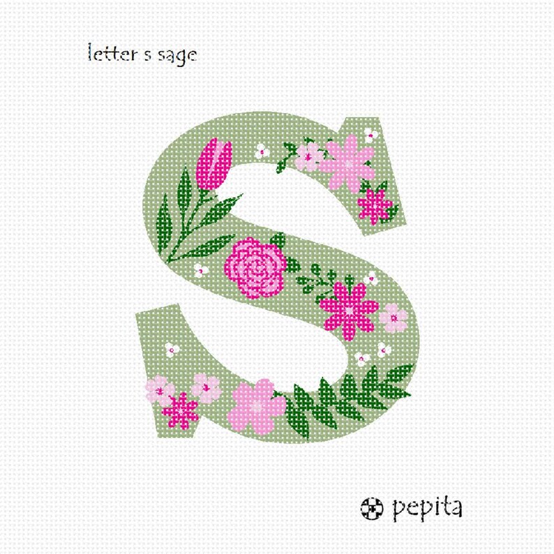 Needlepoint Kit or Canvas: Letter S Sage - Etsy