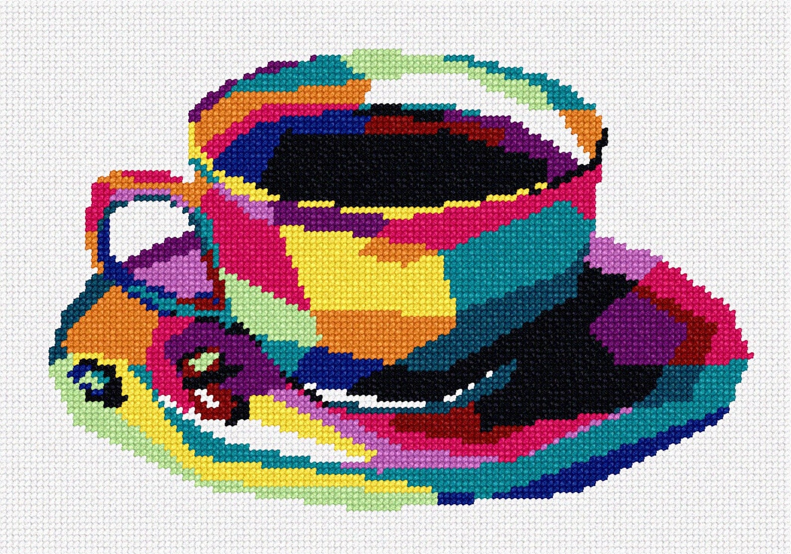 Needlepoint Kit or Canvas: Coffee Cup in Shapes - Etsy