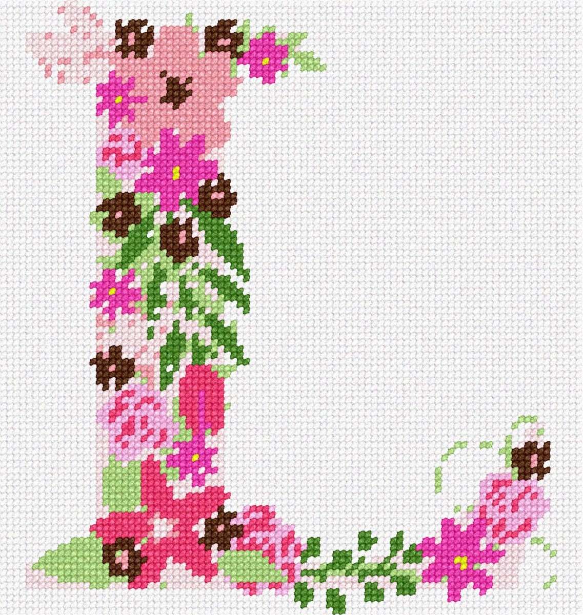 Needlepoint Kit or Canvas: the Letter L Flowering - Etsy