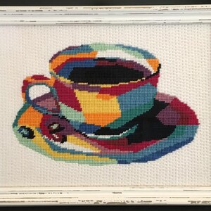 Needlepoint Kit or Canvas: Coffee Cup in Shapes | Etsy