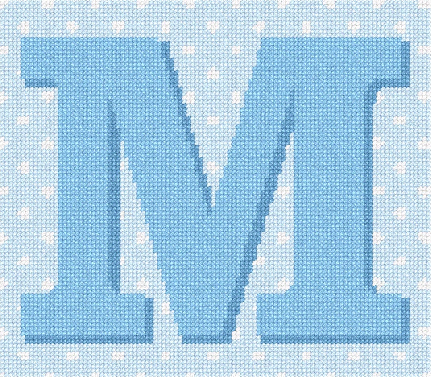 Needlepoint Kit or Canvas: Polka Dot Letter M - Etsy