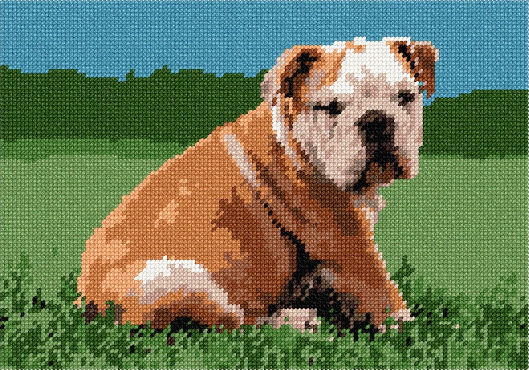 Needlepoint Kit or Canvas: Small English Bulldog - Etsy