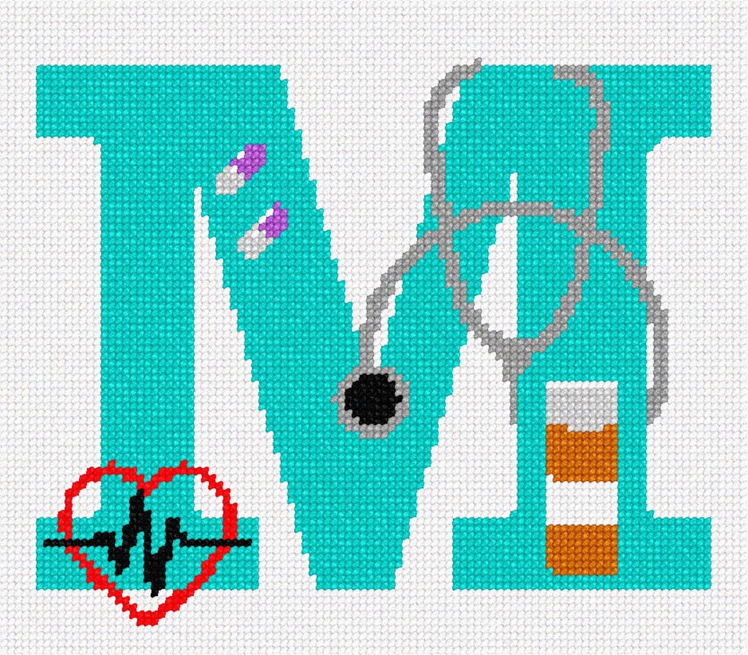 Needlepoint Kit or Canvas: Letter M Medical - Etsy